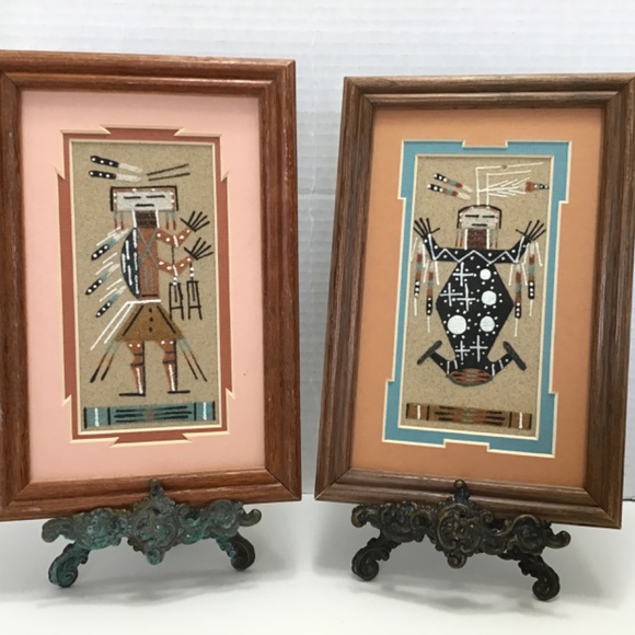 Alvina Begay | Art | 2 Navajo Sand Painting Art Framed By Alvina Begay ...
